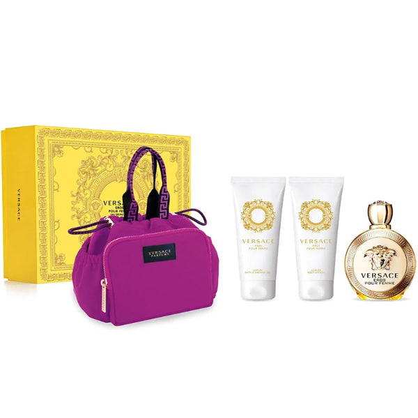 Versace Eros for women - EDP 100 ml + shower gel 100 ml + body lotion 100 ml + cosmetic bag ...