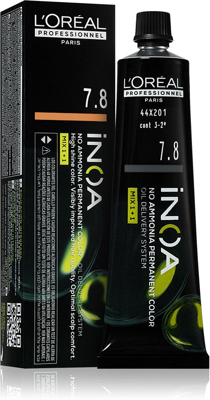 L’Oréal Professionnel Inoa permanent hair dye without ammonia color 7.8 ...
