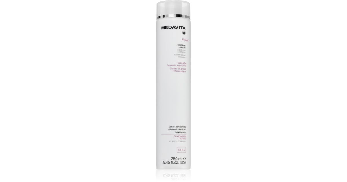 Medavita Velour Soothing Shampoo for Sensitive and Irritated Skin 250ml ...